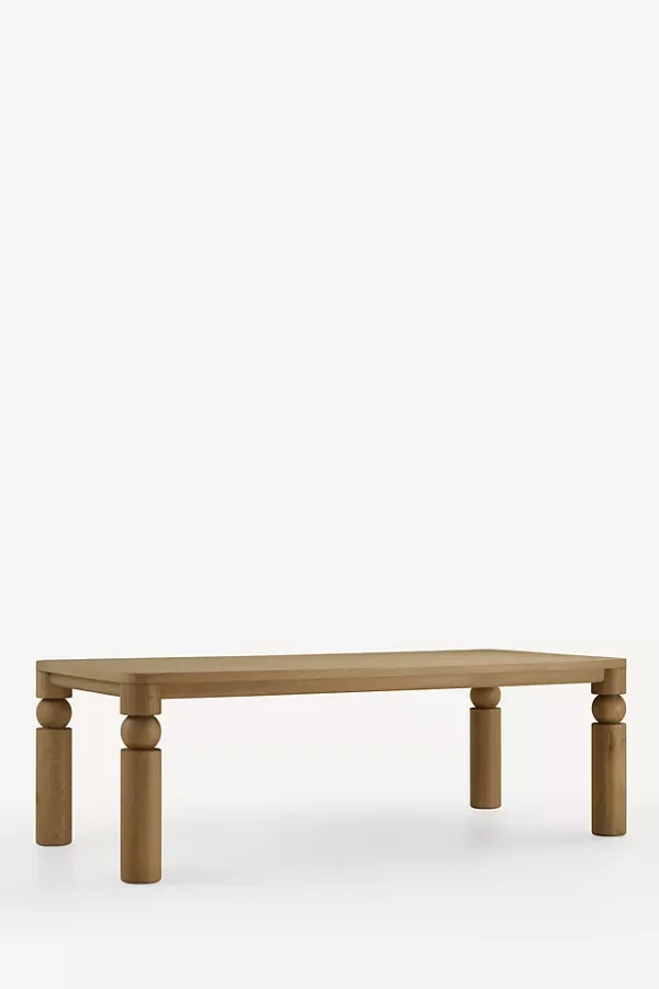 Hasthshilpa Cas Rectangular Turned Wood Dining Table - Hasthshilpa